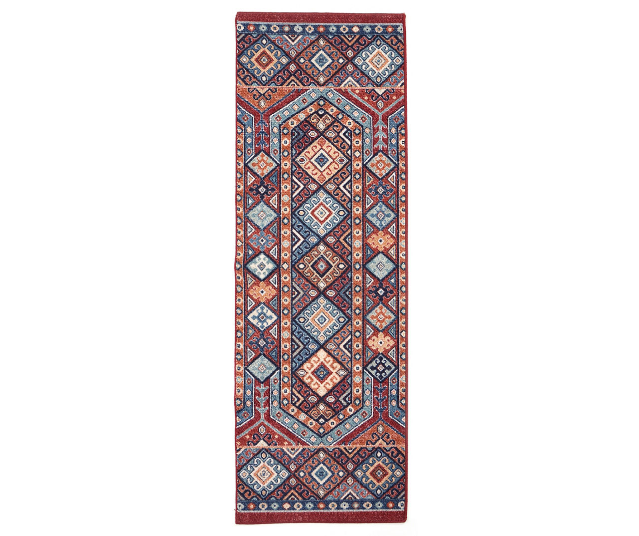 Real Living Red & Blue Geometric Persian Runner Rug, (2' x 6') | Big Lots