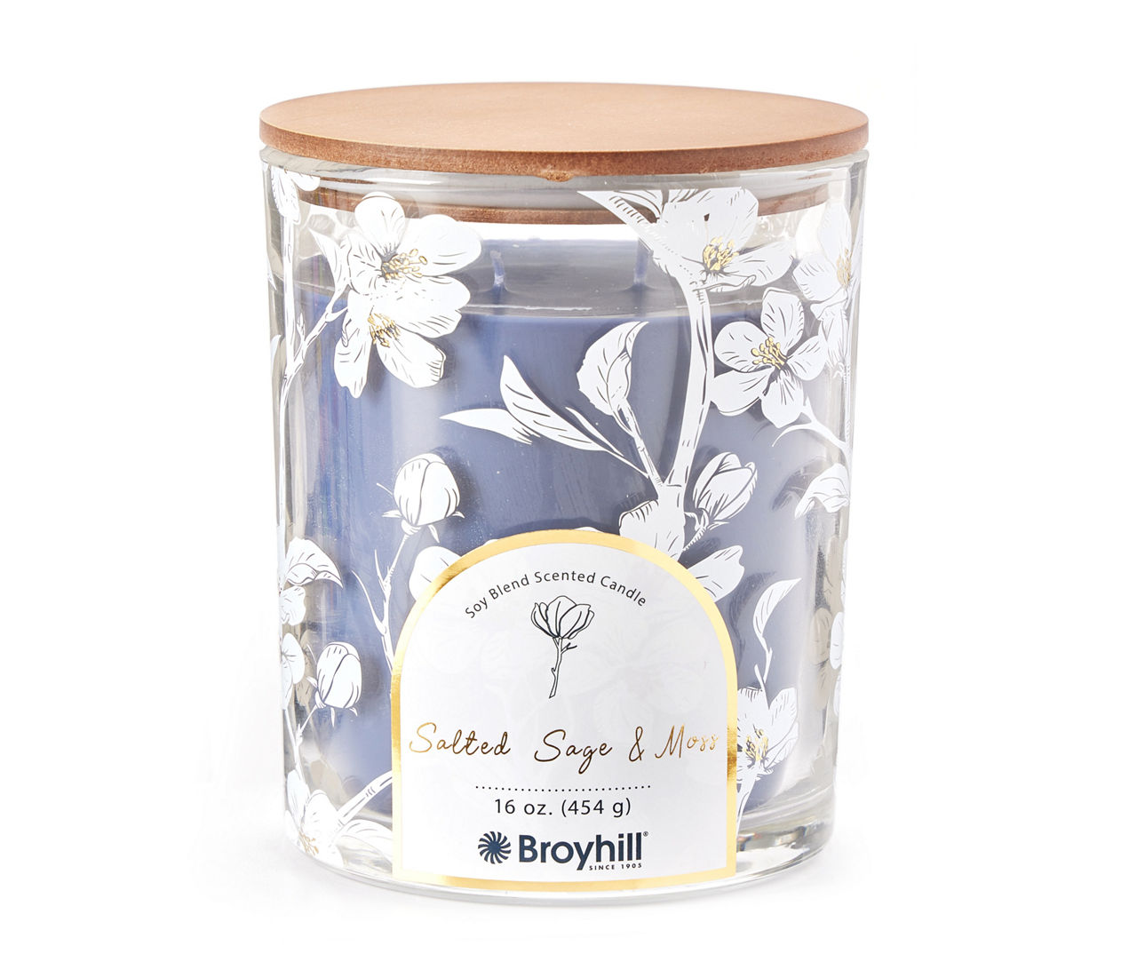 Broyhill Salted Sage & Moss 2-Wick Floral Glass Candle, 16 Oz. | Big Lots