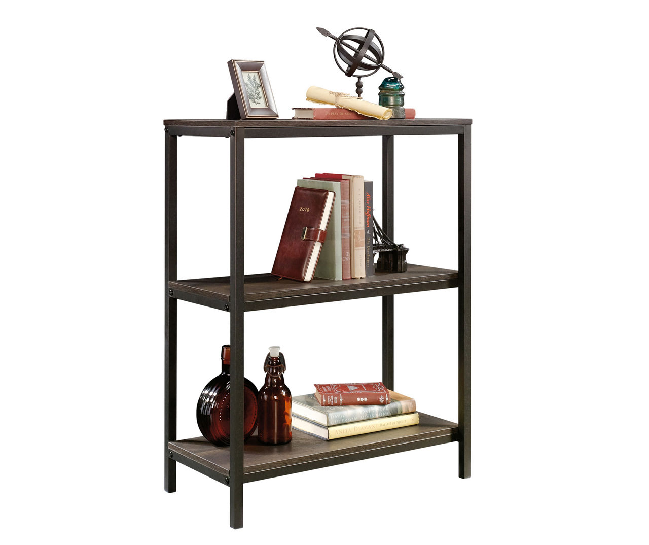 North Avenue Smoked Oak 3 Shelf Bookcase