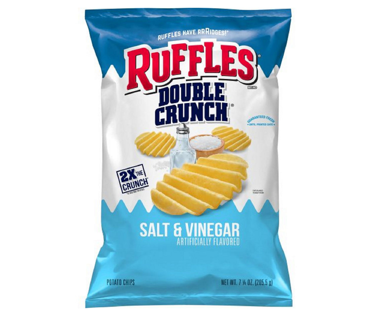 Frito Lay Ruffles Double Crunch Salt & Vinegar Flavored Potato Chips, 7 ...