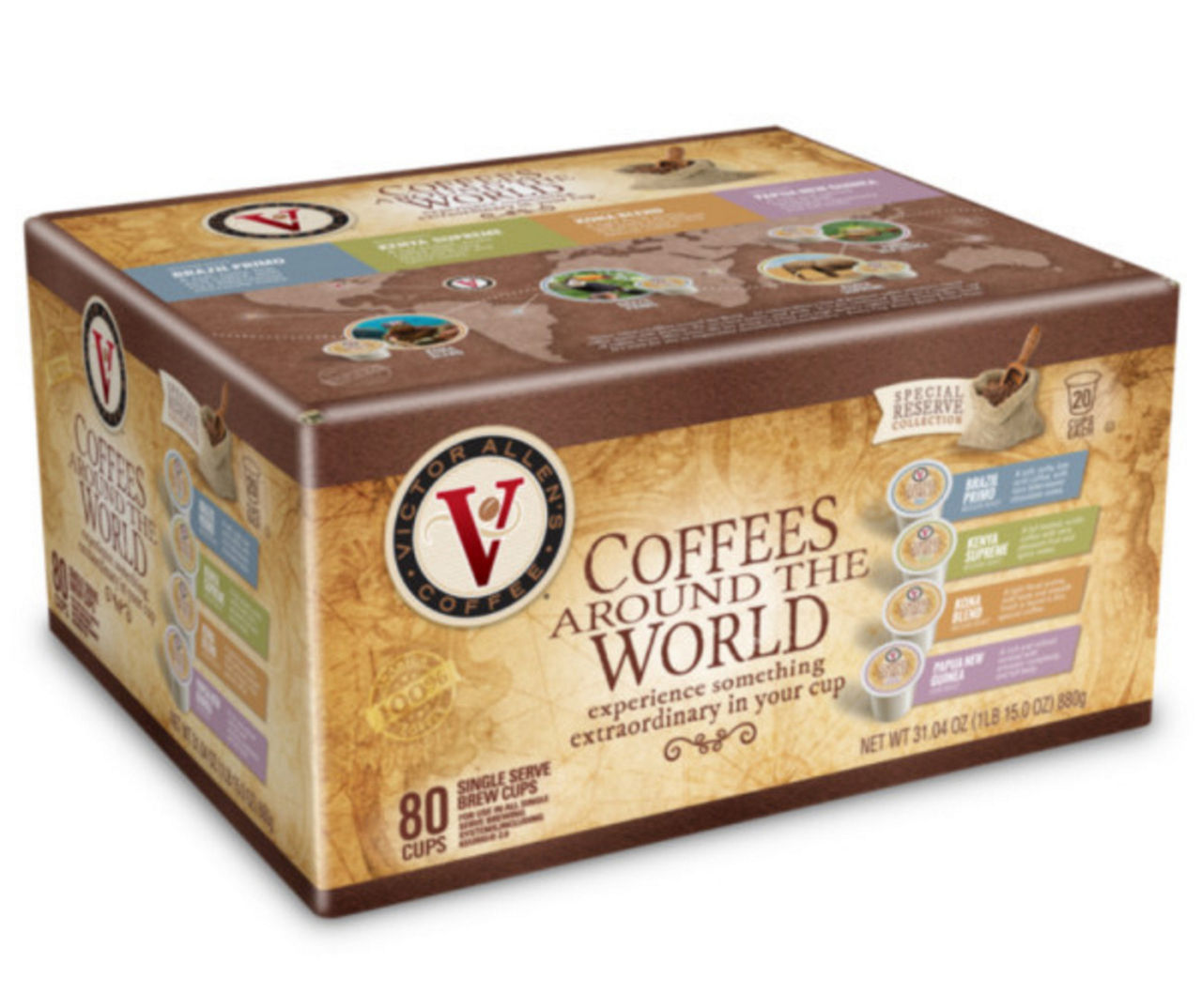 Victor Allen Coffee Around the World Variety Pack 80-Count Single Serve ...
