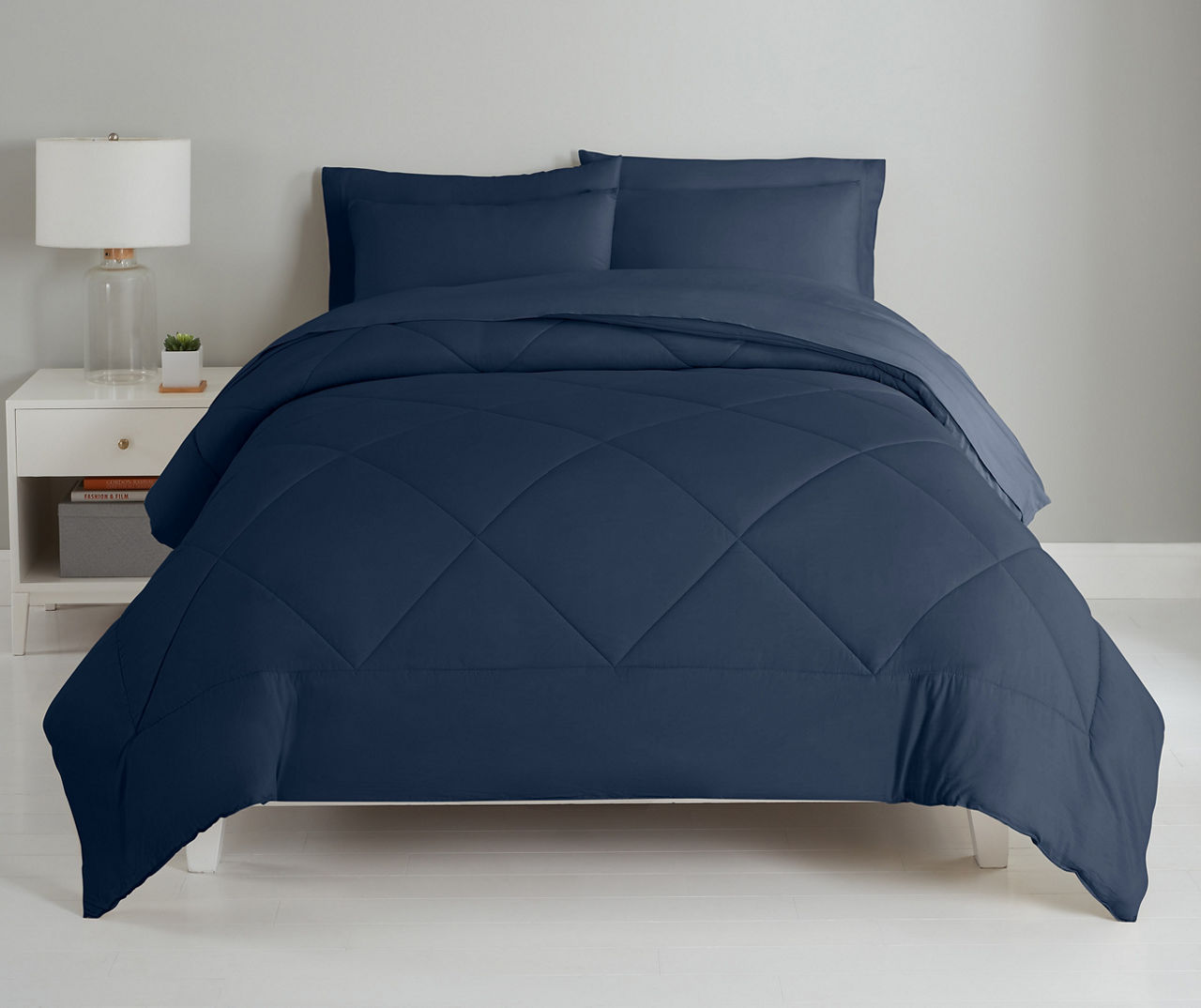 Mood Indigo Diamond-Quilted Queen 7-Piece Comforter Set | Big Lots