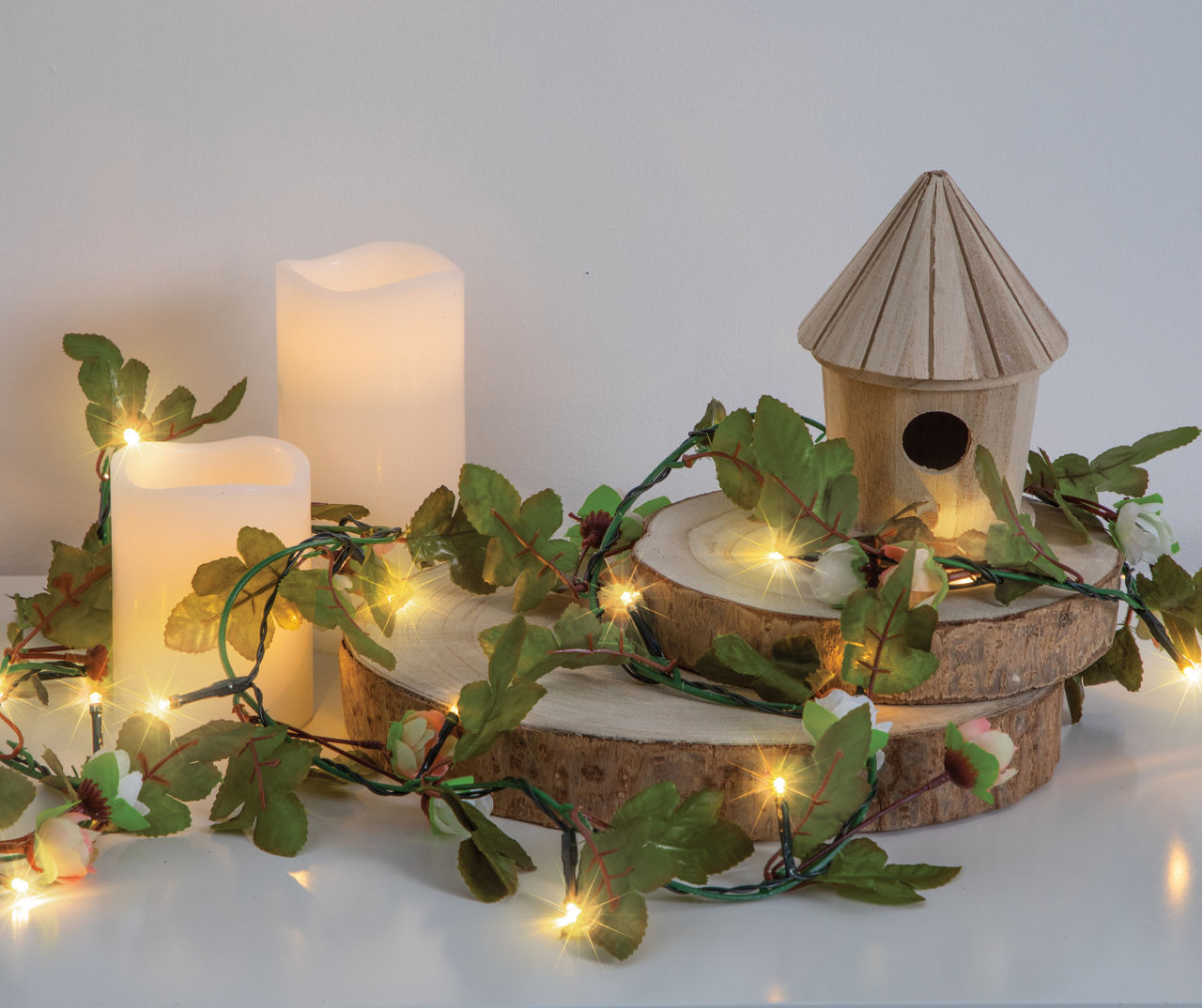 Merkury Green & Warm White Pink Rose Vine Garland String Light, (8.5 ... Merkury Green & Warm White Pink Rose Vine Garland String Light, (8.5 ...