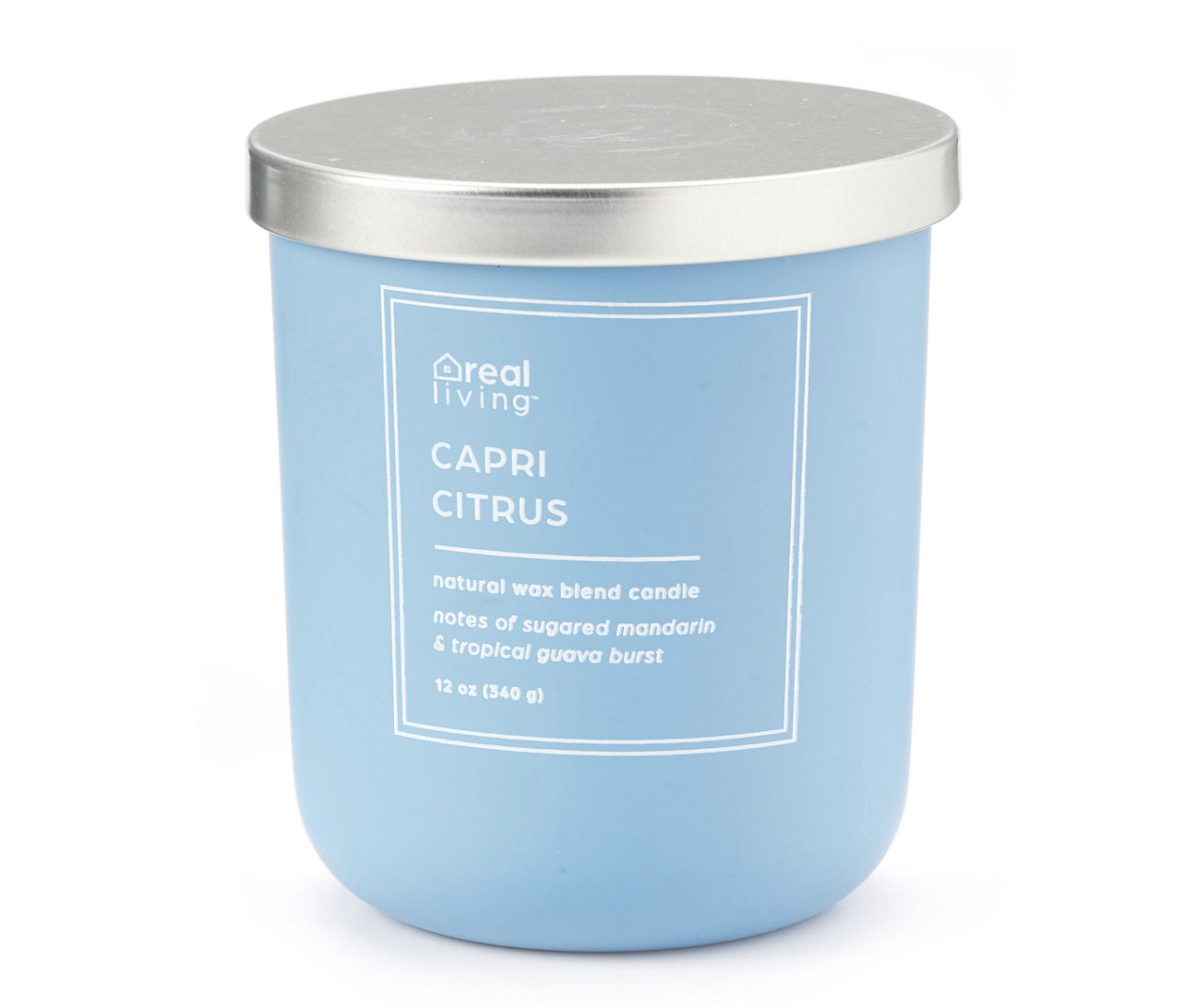 Real Living Capri Citrus 2-Wick Blue Colored Glass Candle, 12 Oz. | Big ...
