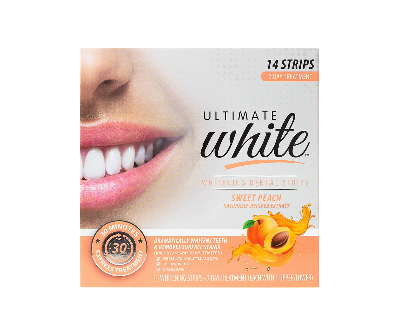 Sweet Peach Ultimate White Dental Strips, 14-Count | Big Lots