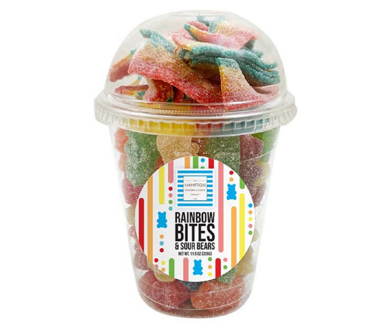 The Hampton Popcorn & Candy Co Rainbow Bites & Sour Bears Parfait Gummy ...