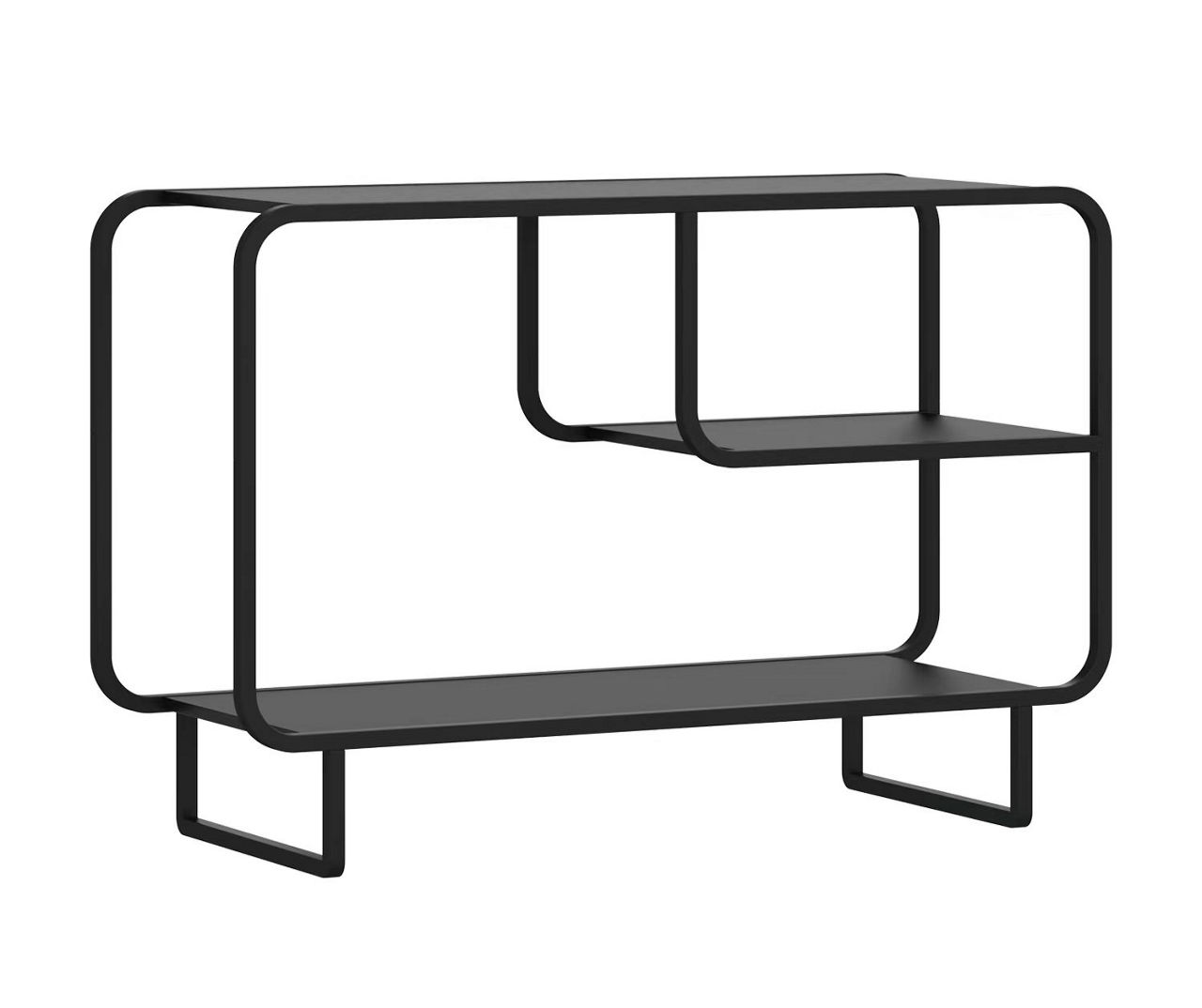 Real Living Black Metal & Woodgrain Rounded Edge Console | Big Lots