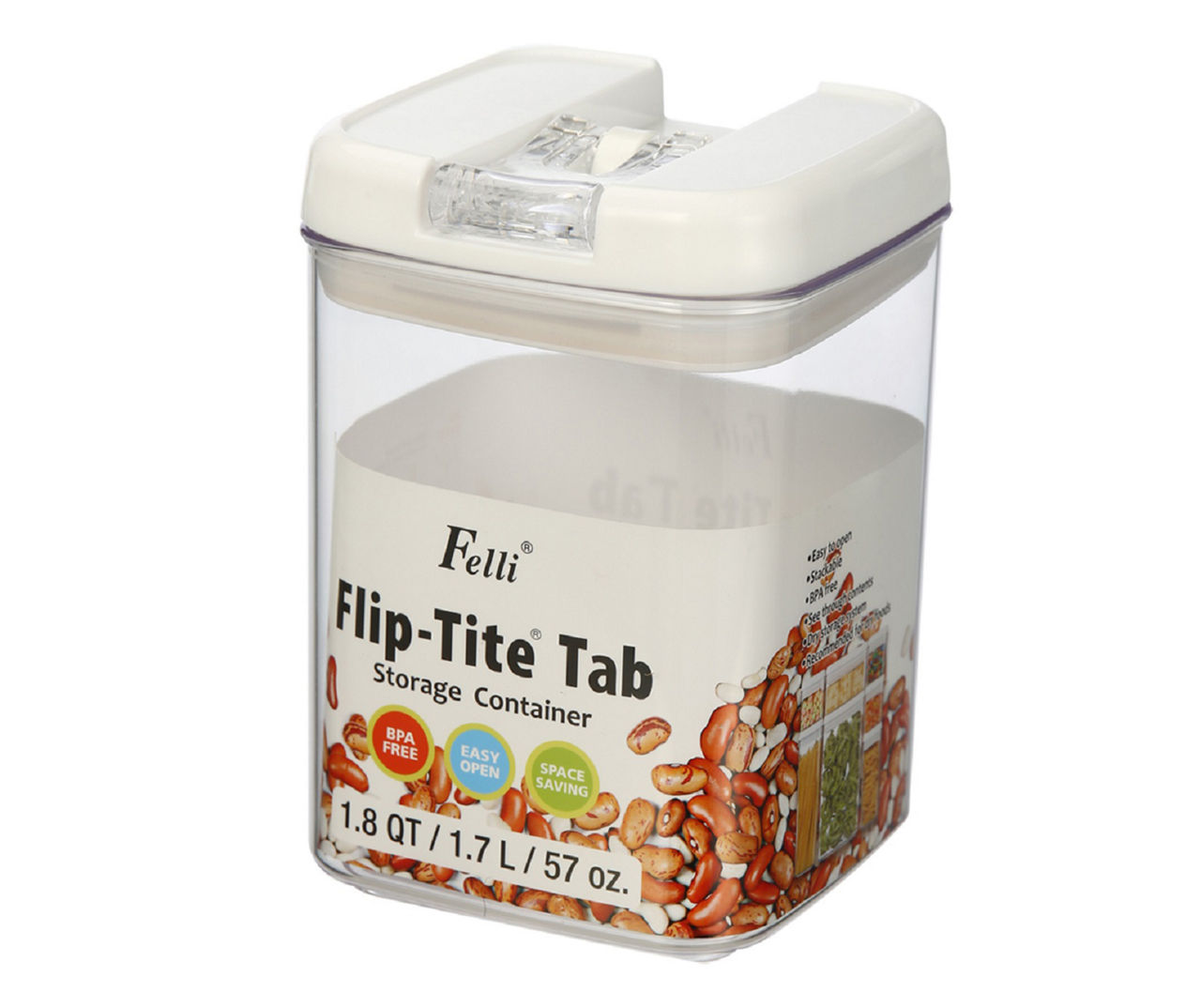 Felli Flip-Tite Tab Storage Container, 1.8 Qt. | Big Lots