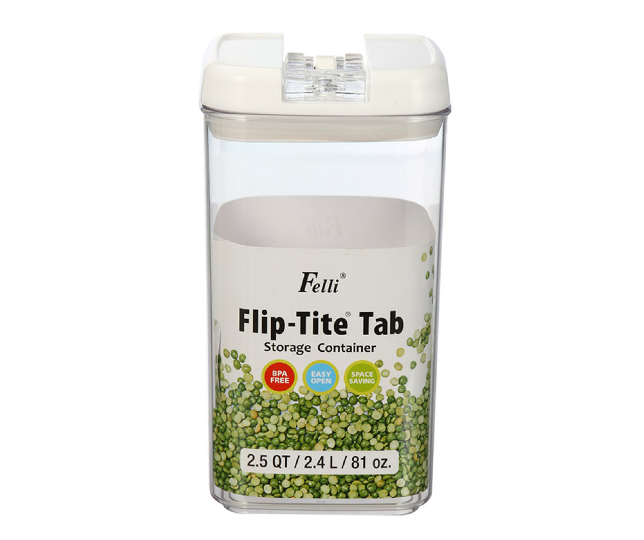 Felli Flip-Tite Tab Storage Container, 2.5 Qt. | Big Lots