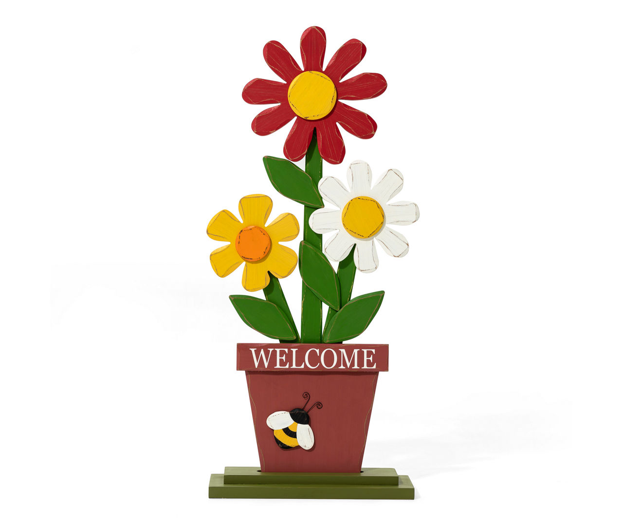 Glitzhome "Welcome" Flower Pot & Bee Porch Decor | Big Lots