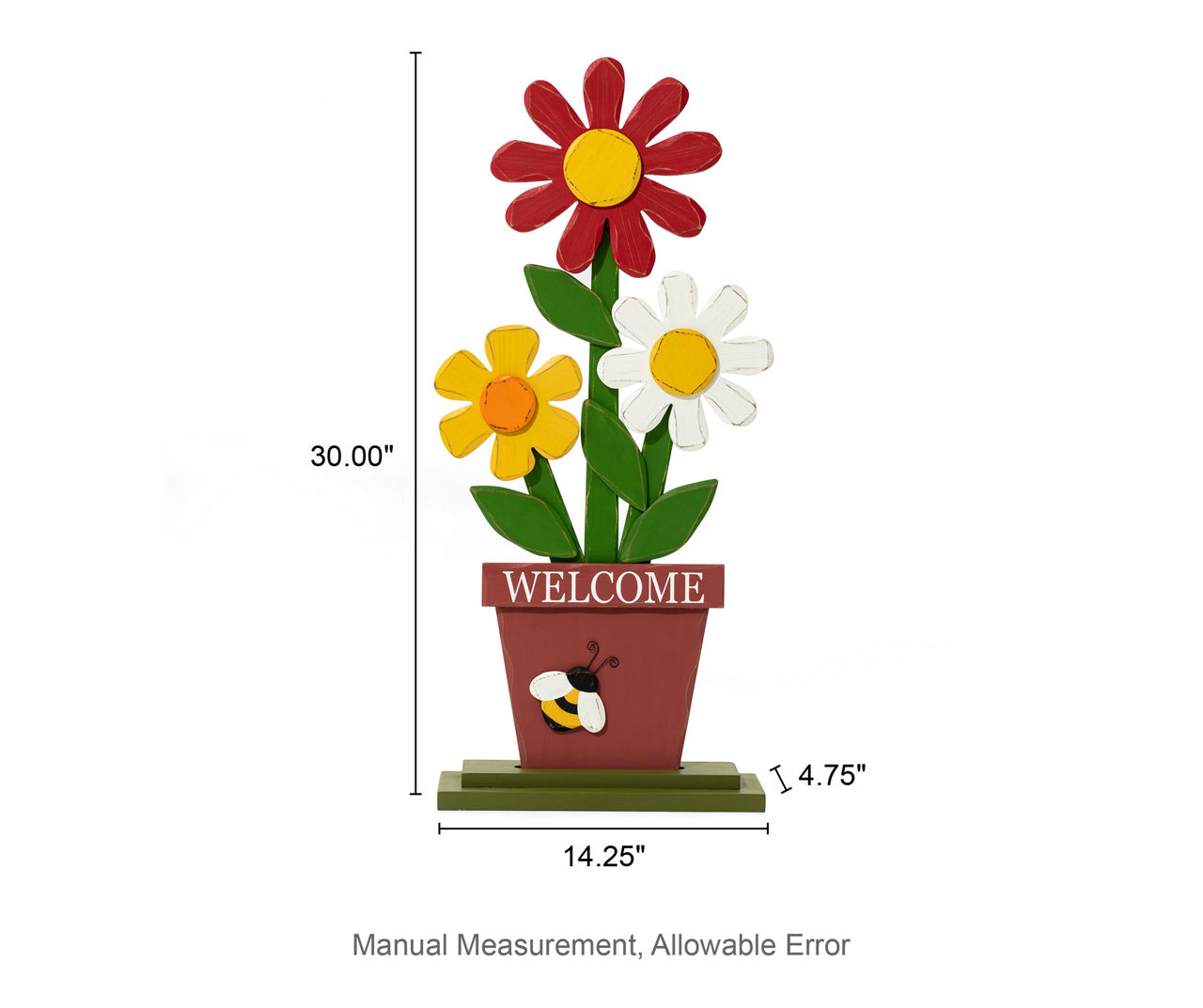 Glitzhome "Welcome" Flower Pot & Bee Porch Decor | Big Lots