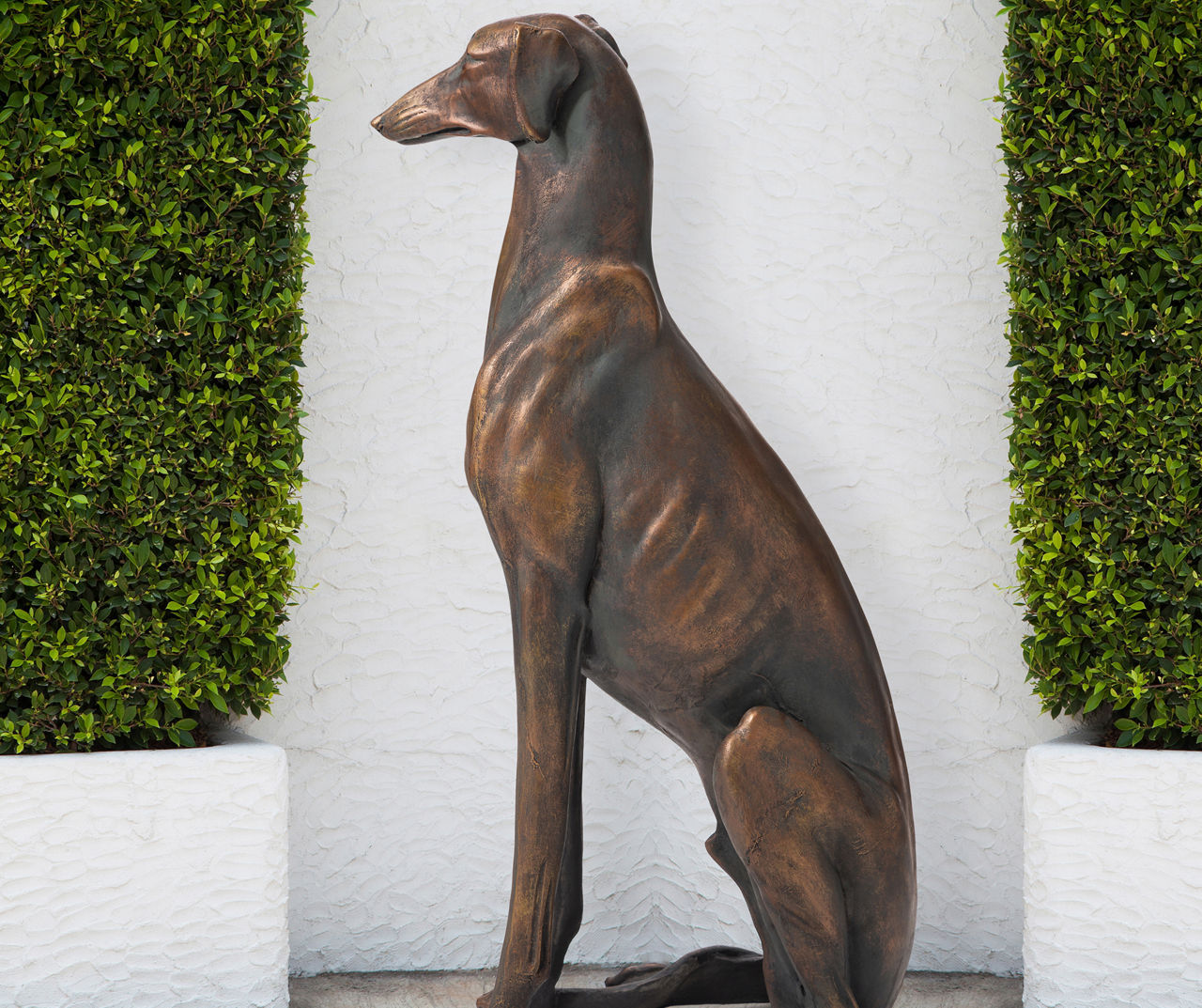 Glitzhome 30.5" Bronze Sitting Greyhound Garden Statues, 2-Pack | Big Lots