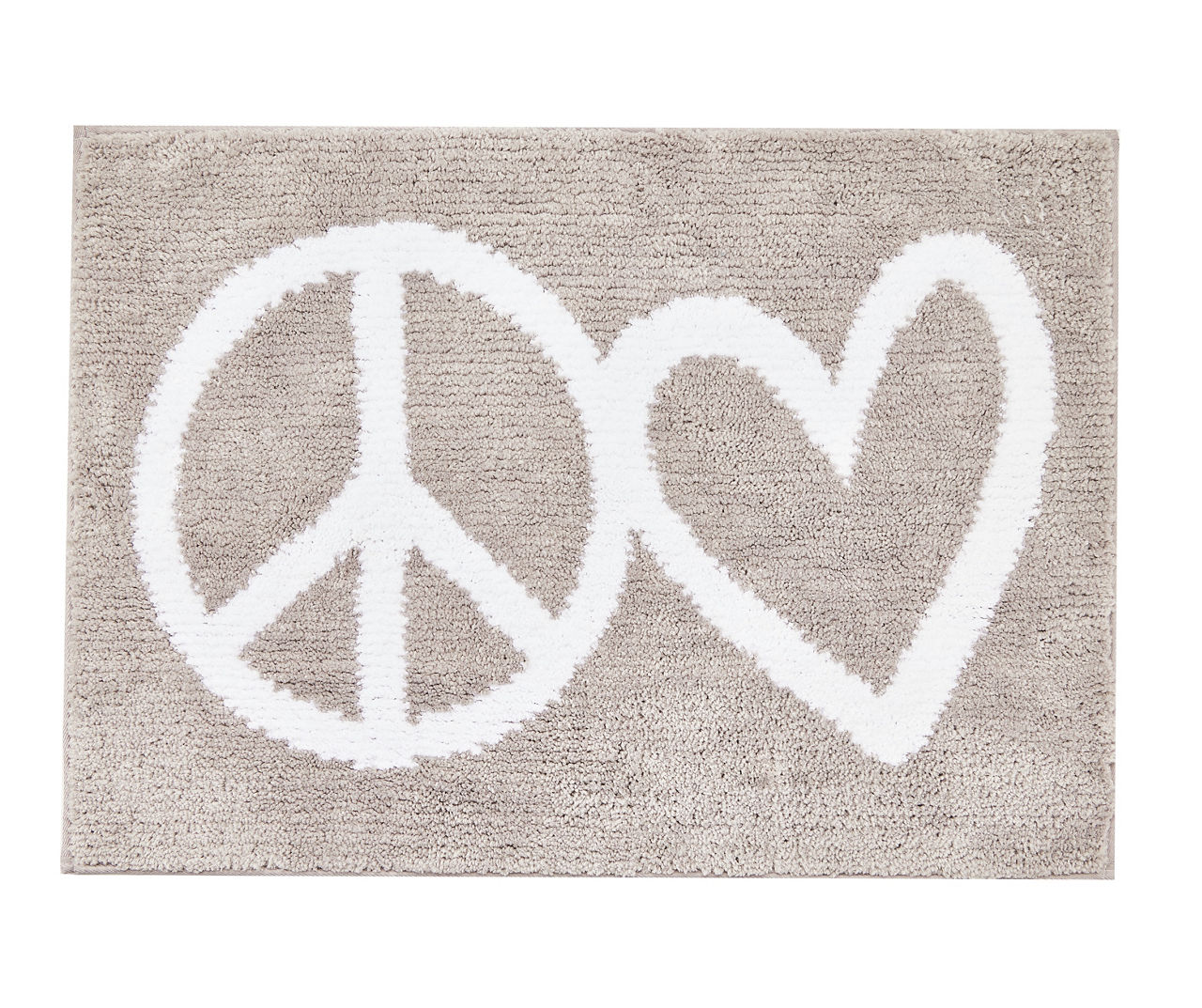 Real Living Euphoric Expression Gray Peace Sign Bath Rug | Big Lots