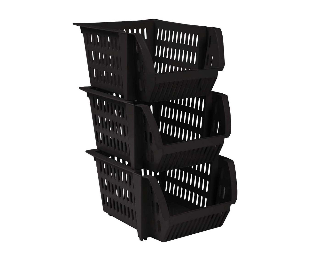 Black Stackable Storage Bins, 3-Pack | Big Lots