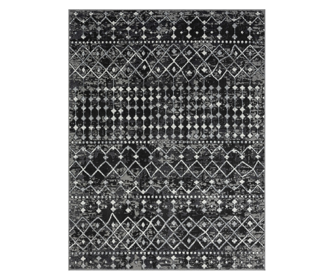 Jessica Charcoal & White Moroccan Geo Area Rug, (4' x 6') | Big Lots