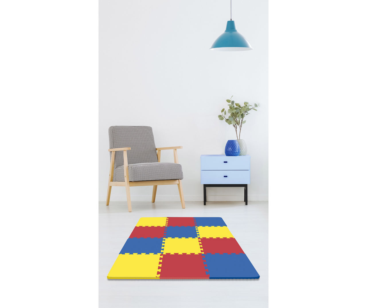 Primary Color Solid Interlocking Floor Tiles, 12-Pack | Big Lots
