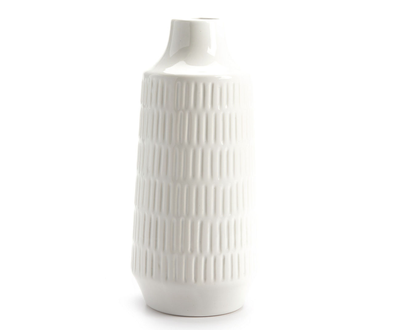 White Embossed Ceramic Vase | Big Lots
