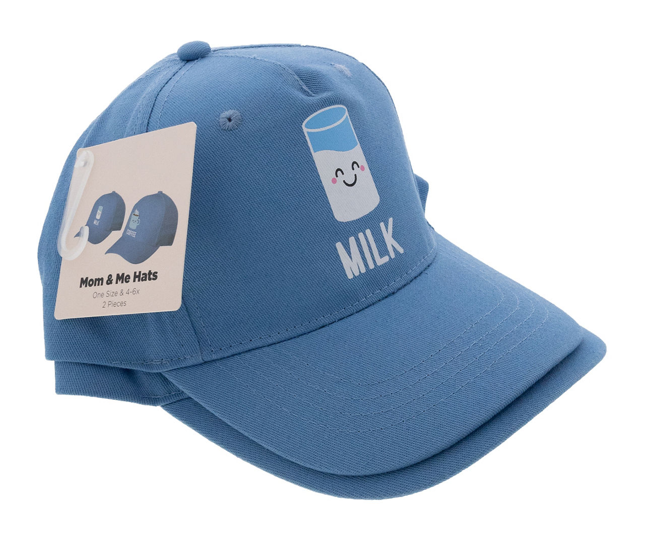 "Coffee" & "Milk" Blue Adult & Kids 2-Piece Baseball Cap Set | Big Lots
