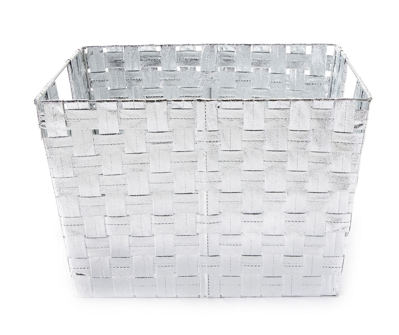Home Expressions Silver Large Metallic Woven Storage Bin | Big Lots