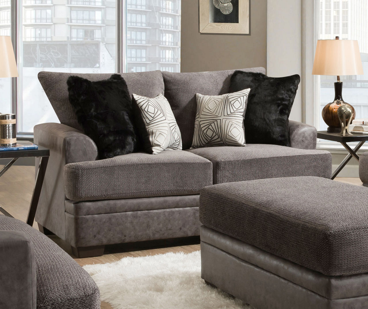 Peak Akan Graphite Loveseat | Big Lots