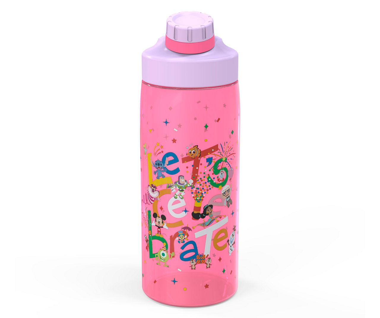 Disney "Let's Celebrate" Pink Multi-Character Chug Water Bottle, 25 oz ...