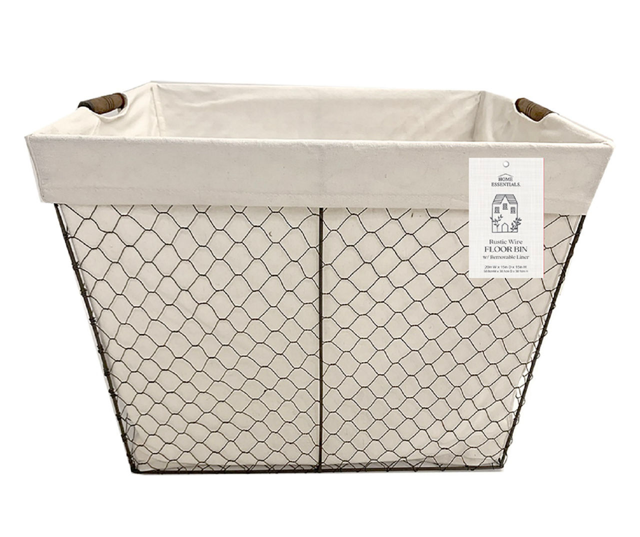 Home Essentials Bronze Chicken Wire Storage Basket With Ivory Liner ...