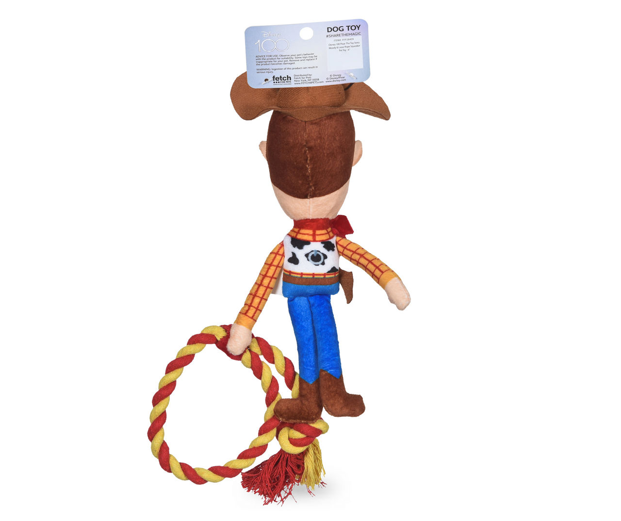 Disney Disney 100 Toy Story Woody & Lasso Rope Plush Squeaker Pet Toy ...