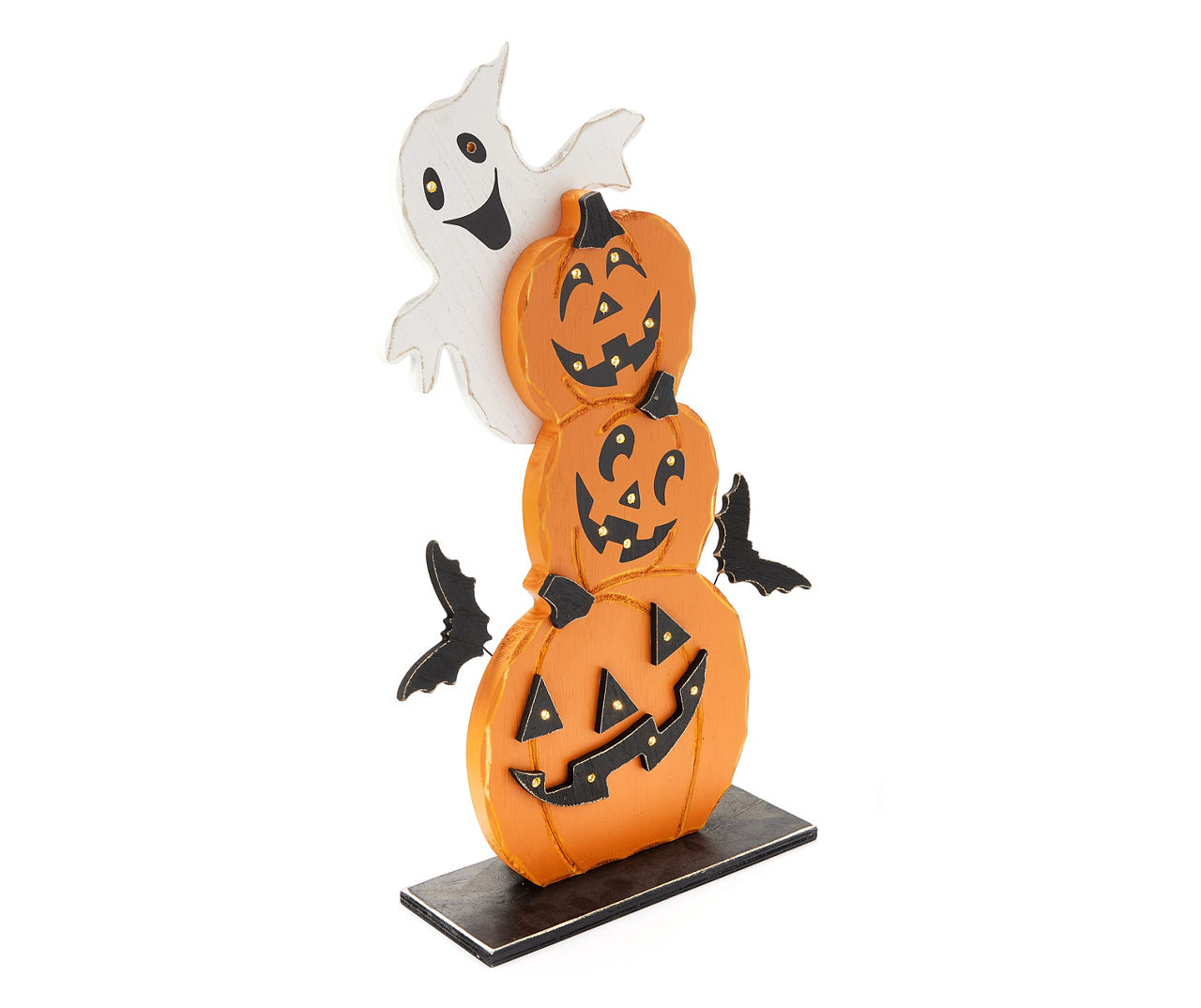 Let's Party Pumpkin Jack O'Lantern & Ghost Stack LED Tabletop Decor ...