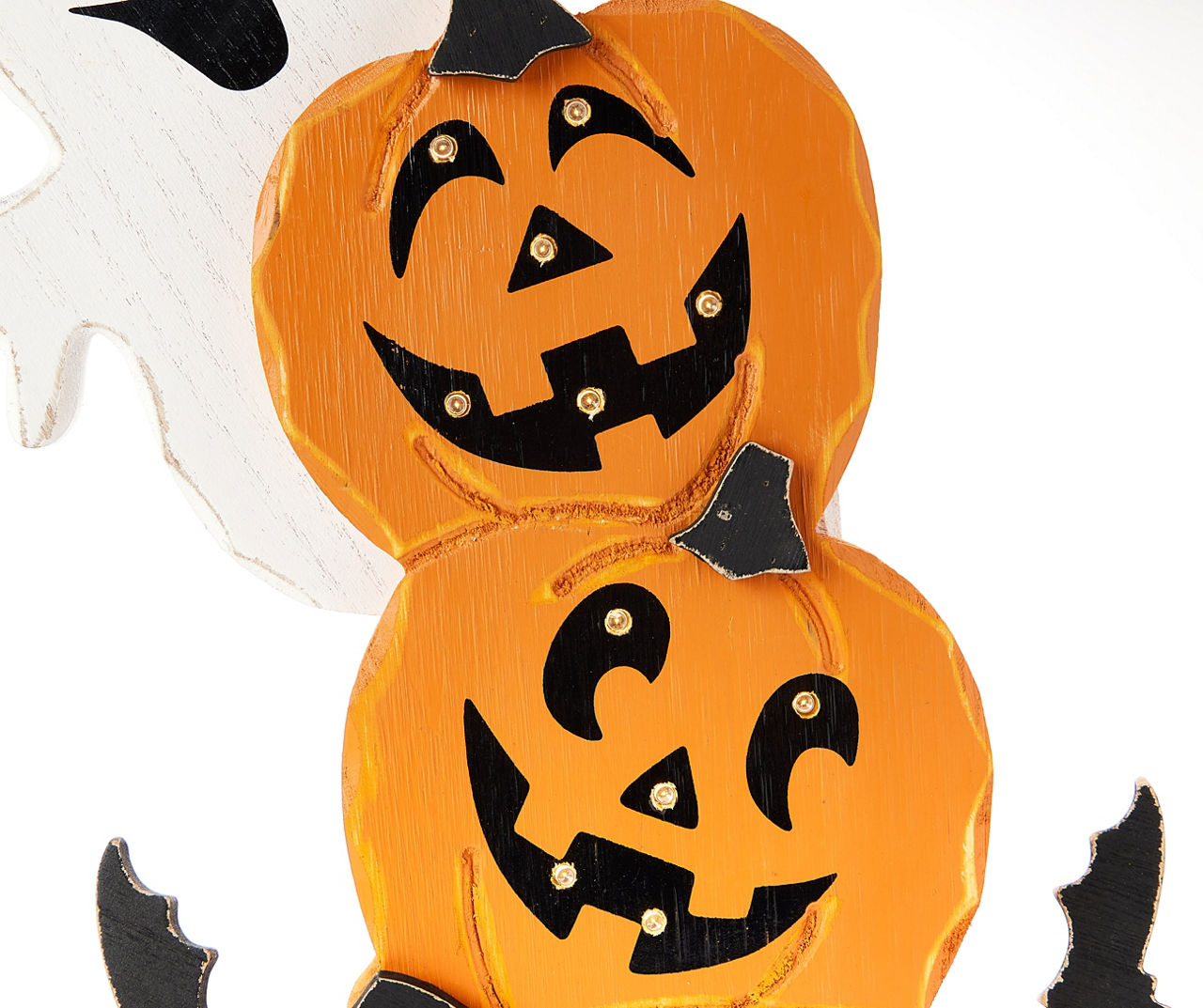 Let's Party Pumpkin Jack O'Lantern & Ghost Stack LED Tabletop Decor ...