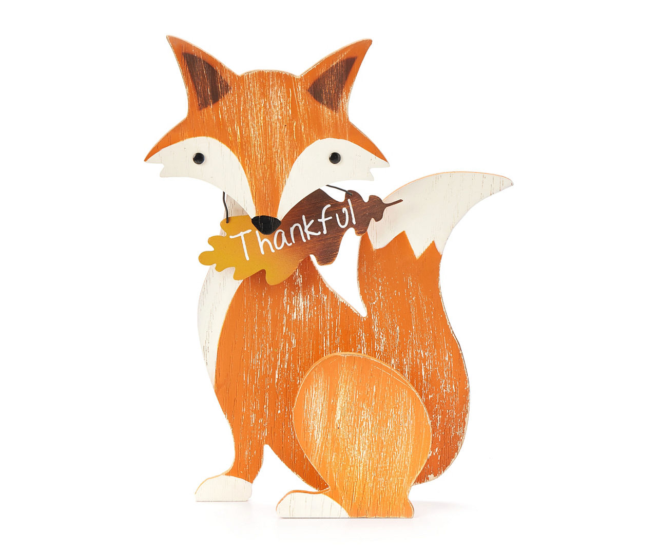 Autumn Air "Thankful" Fox Wood Tabletop Decor | Big Lots