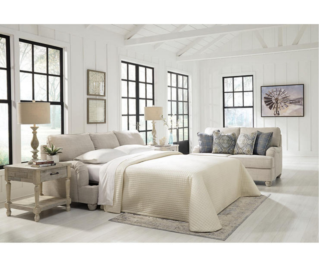 Signature Design By Ashley Traemore Linen Queen Sleeper Sofa | Big Lots