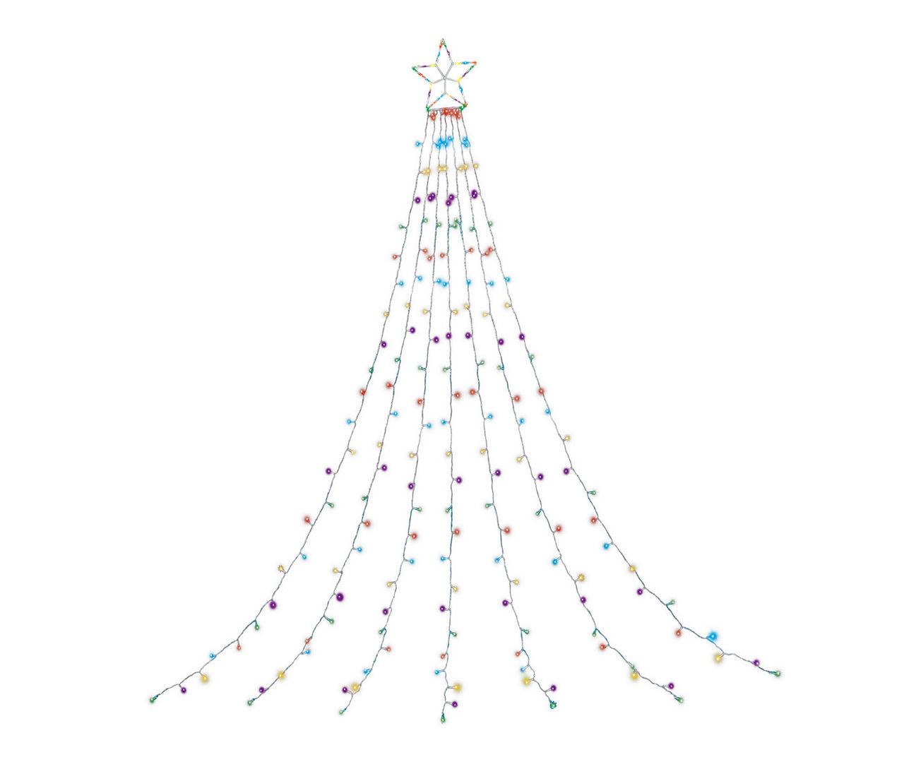 Winter Wonder Lane 10' Multi-Color 8-Function Cascading LED Light Tree ...