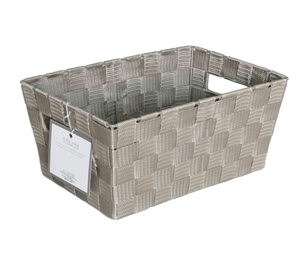 Hudson Home Hudson Home Taupe Woven Strap Storage Bin | Big Lots