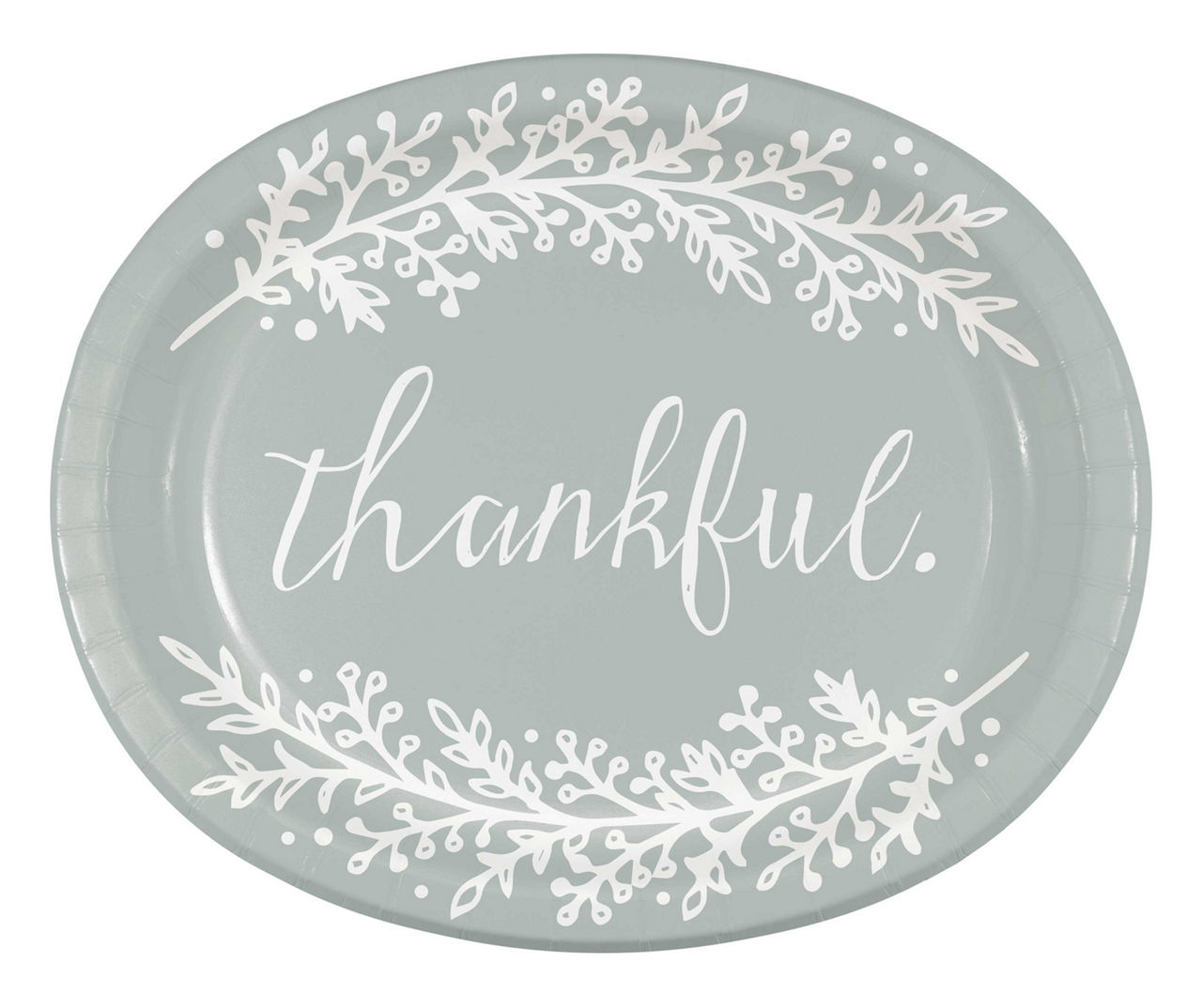 "Thankful" Floral Sprigs Paper Platter Plates, 8-Count | Big Lots