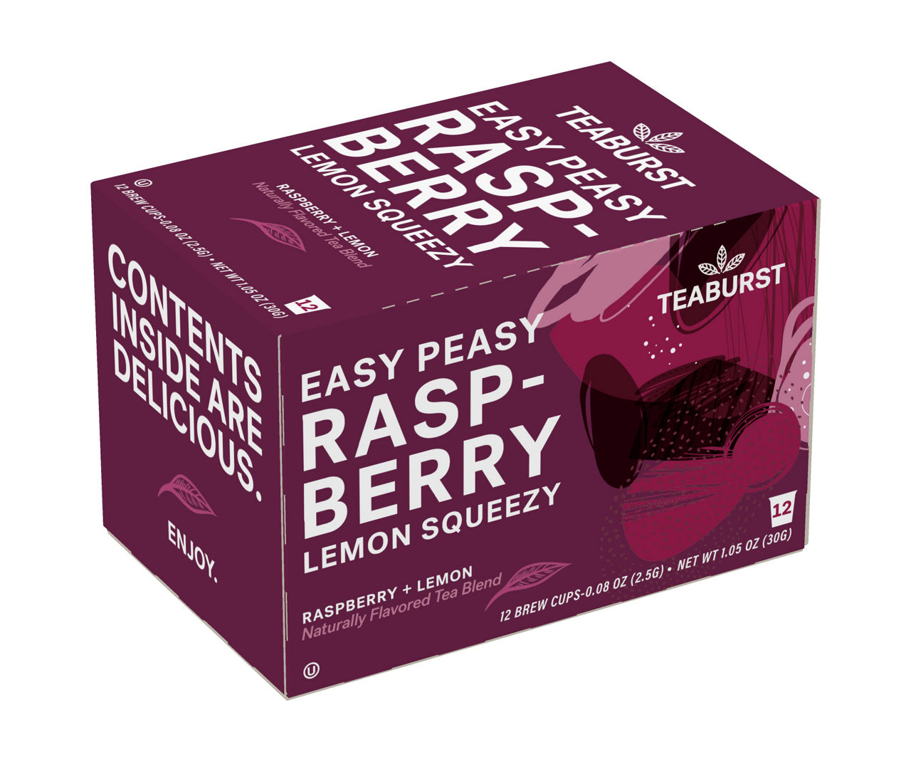 Tea Burst Tea Burst Easy Peasy Raspberry-Lemon Squeezy 12-Count Brew ...