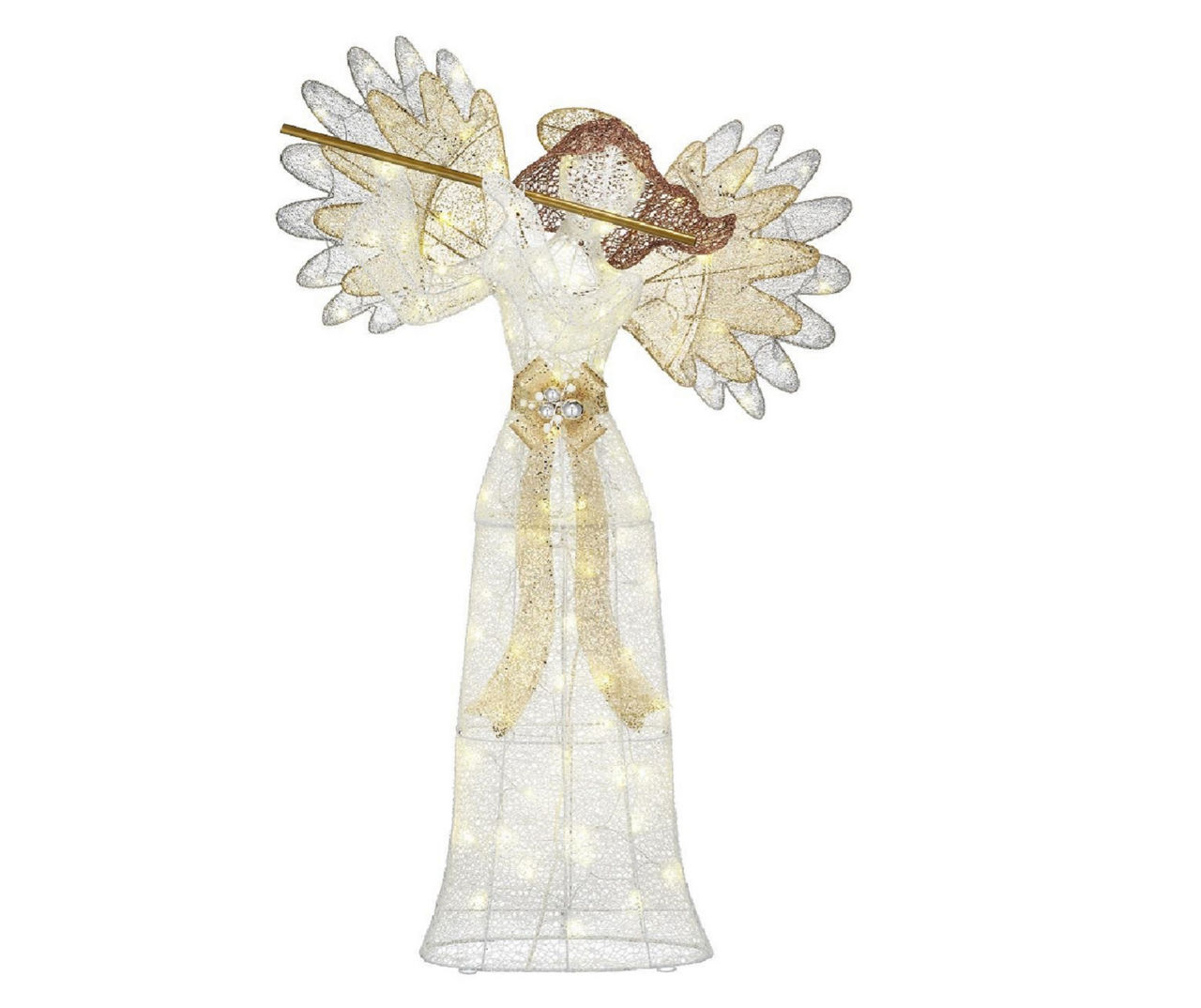 Winter Wonder Lane LED Moving Wings Angel with Flute | Big Lots