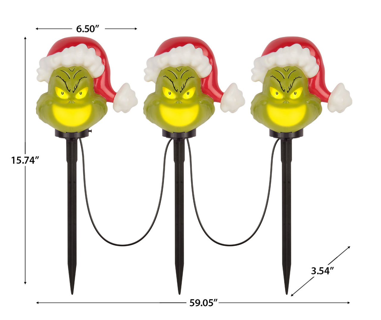 Dr. Seuss The Grinch Musical 3-Piece Animated LED Pathway Markers Set ...