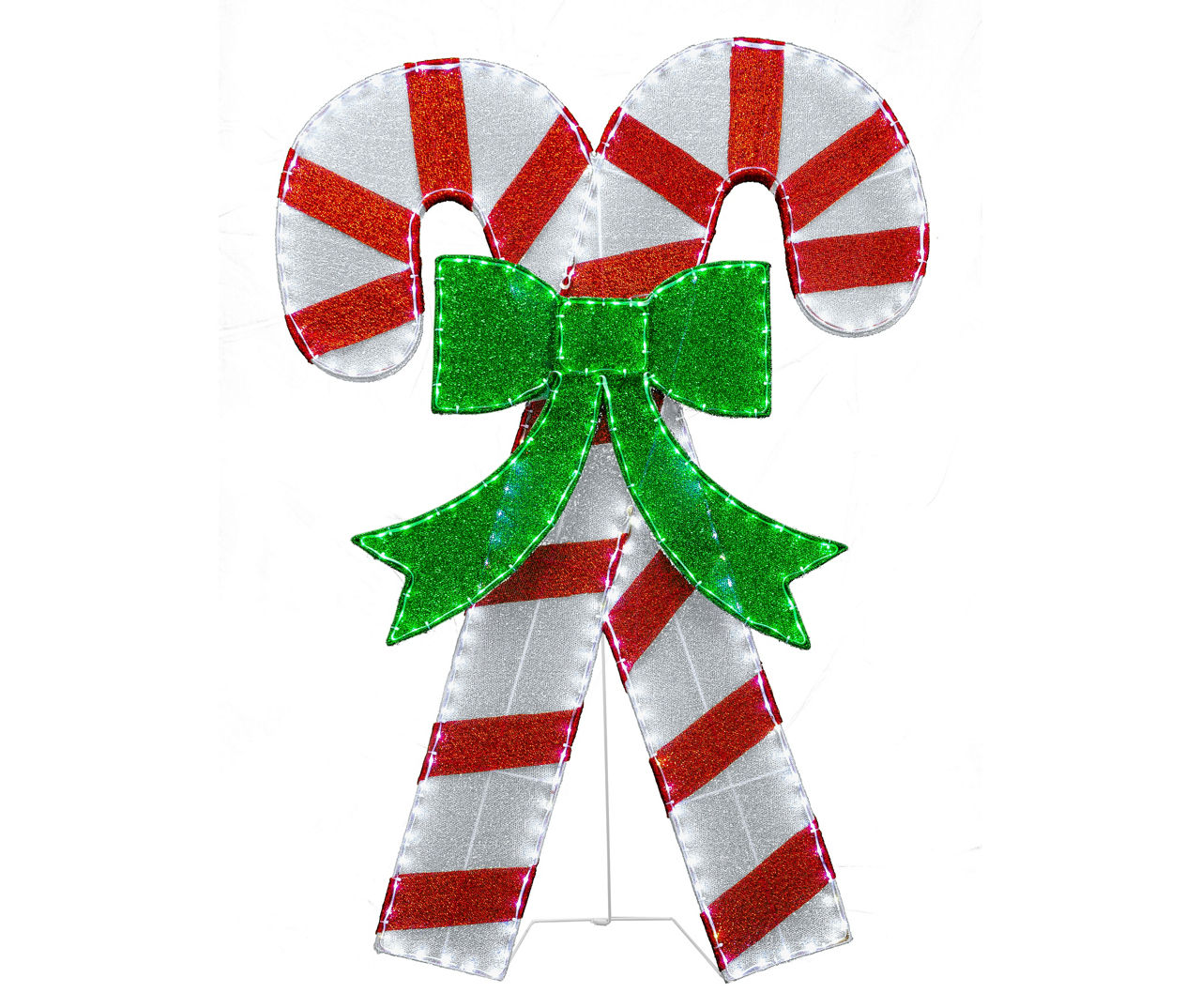 Winter Wonderland 4' LED Crisscross Candy Canes | Big Lots