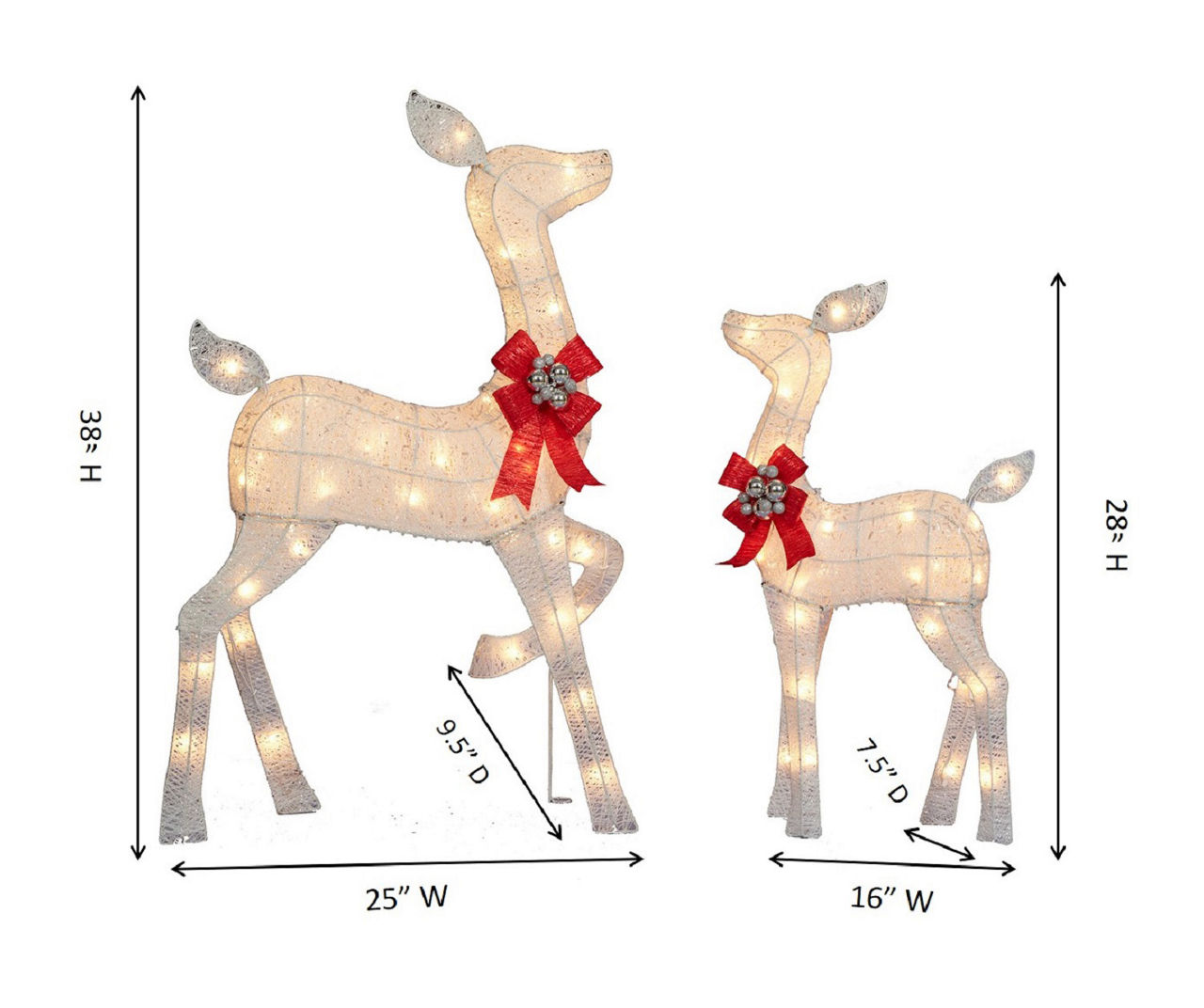 Winter Wonder Lane White Doe & Fawn 2-Piece Light-Up Decor Set | Big Lots