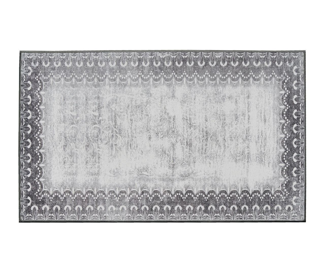 My Magic Carpet Dardon Gray Scallop-Border Washable Area Rug, (3' x 5 ...
