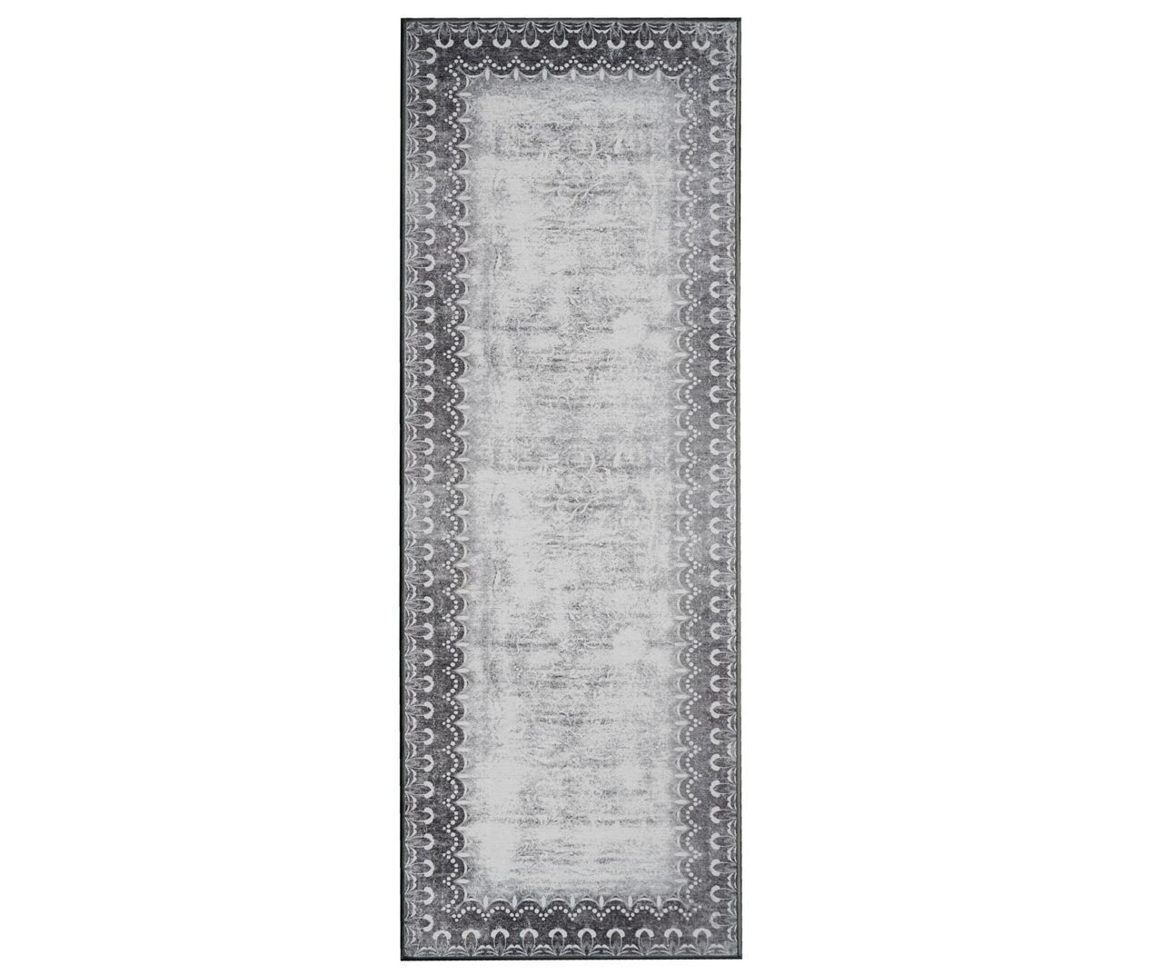 My Magic Carpet Dardon Gray Scallop-Border Washable Runner Rug, (2.5' x ...