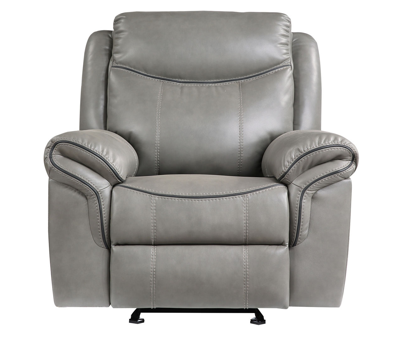 Aram Gray Faux Leather Glider Recliner | Big Lots