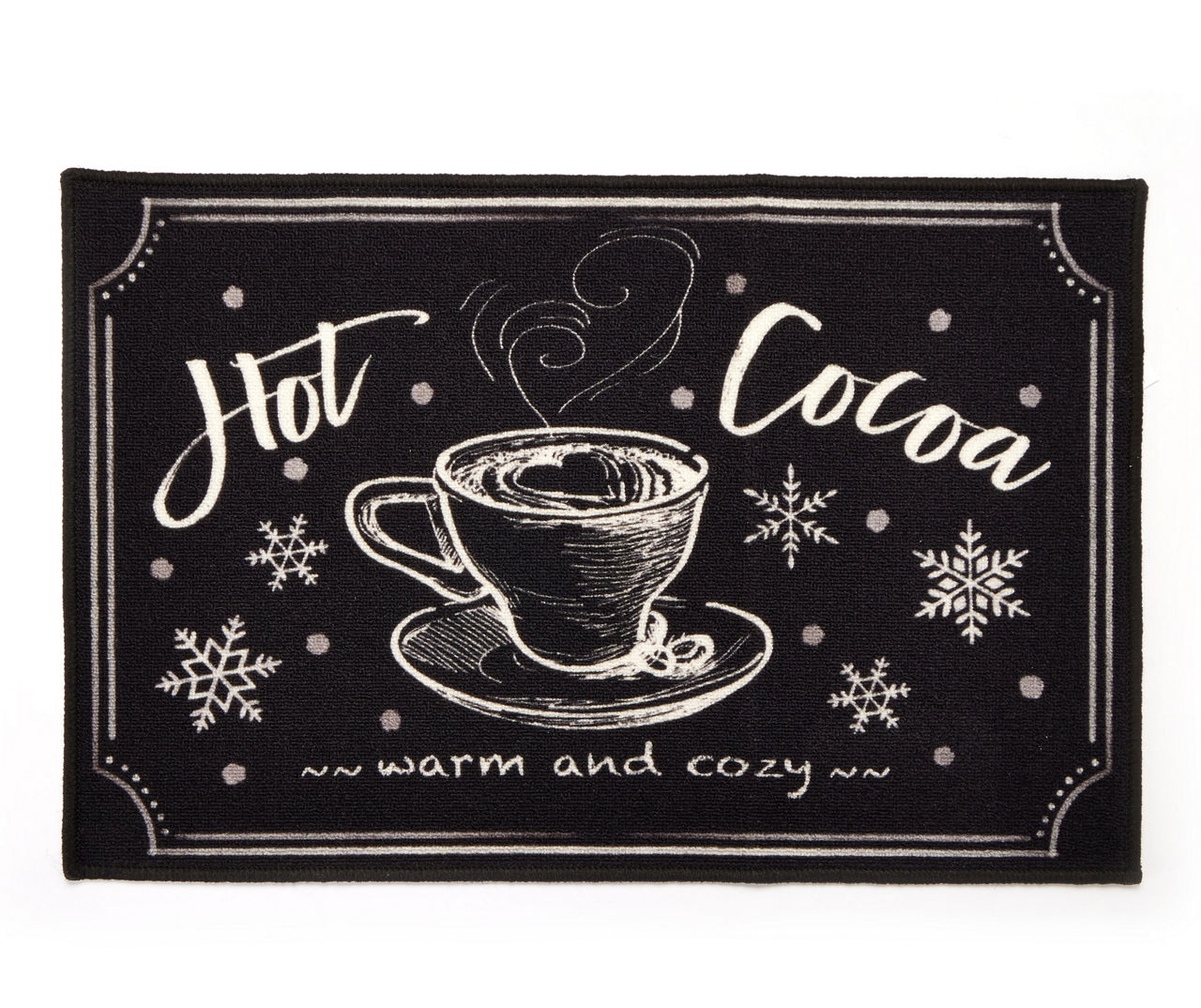"Hot Cocoa" Black & White Kitchen Rug, (30" x 20") | Big Lots