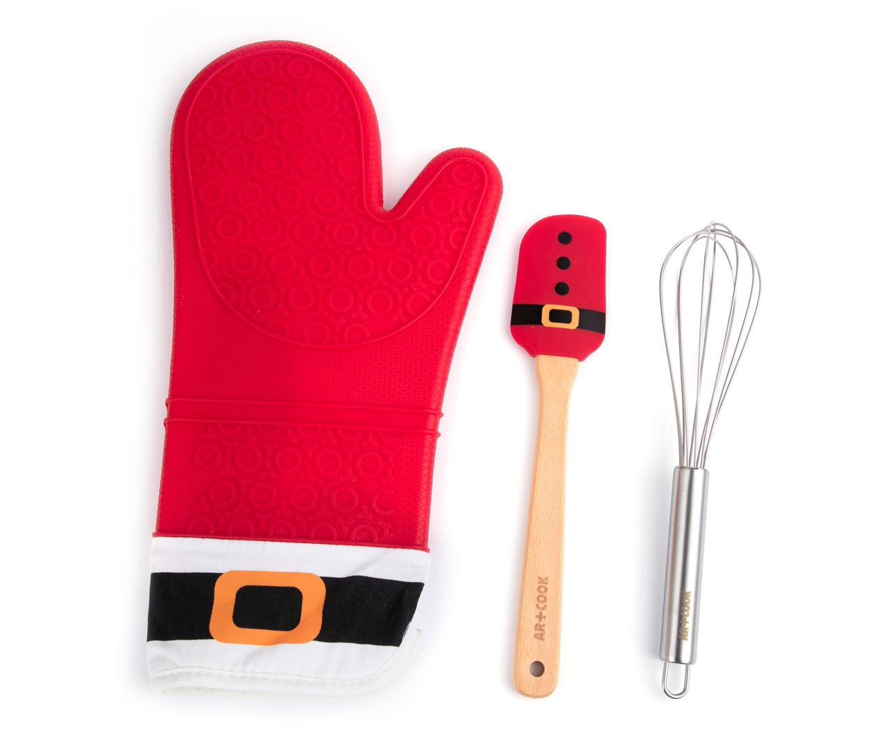 Art + Cook Red 3-Piece Holiday Cuffed Oven Mitt Set | Big Lots