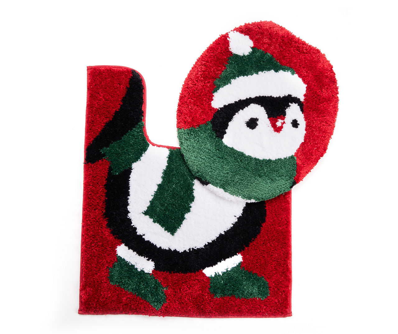 Real Living Red Penguin Toilet Topper & Contour Rug Set | Big Lots
