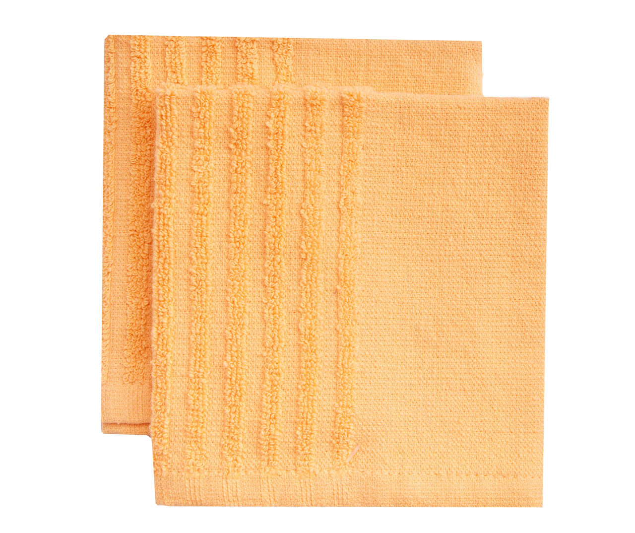 Orange Half-Rib Washcloths, 2-Pack | Big Lots