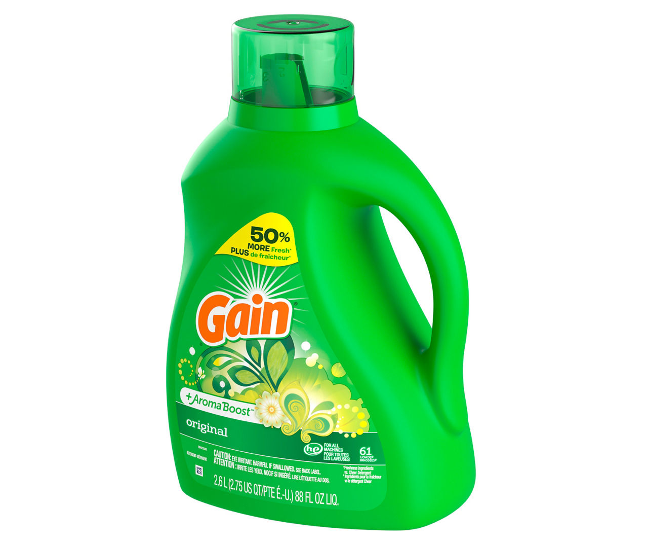 Gain Gain + Aroma Boost Liquid Laundry Detergent, Original Scent, 61 ...