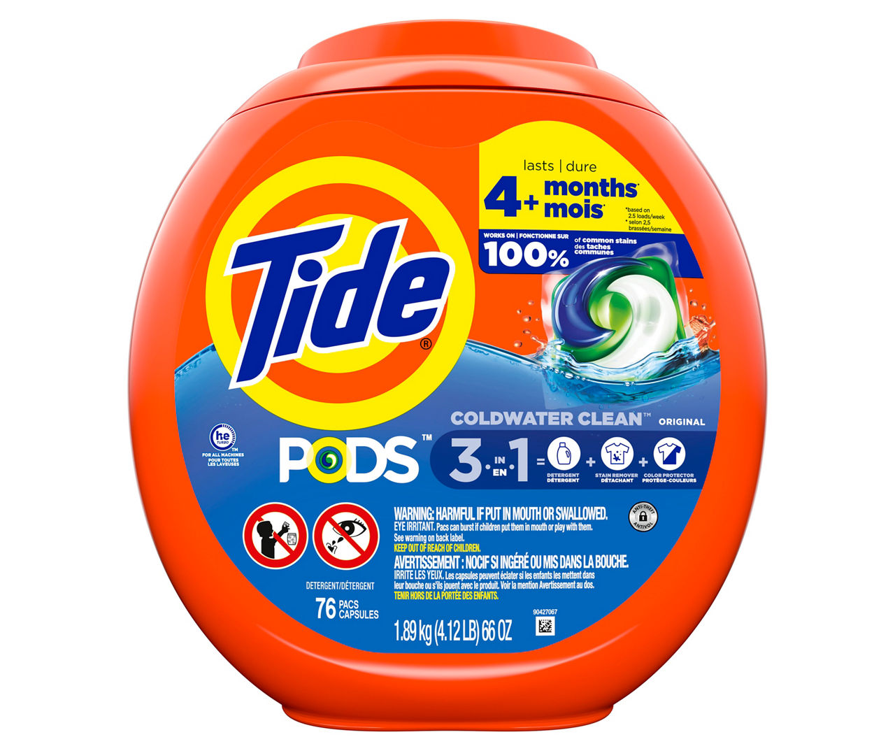 Tide PODS 3in1 Liquid Laundry Detergent Pacs, 76-Count | Big Lots