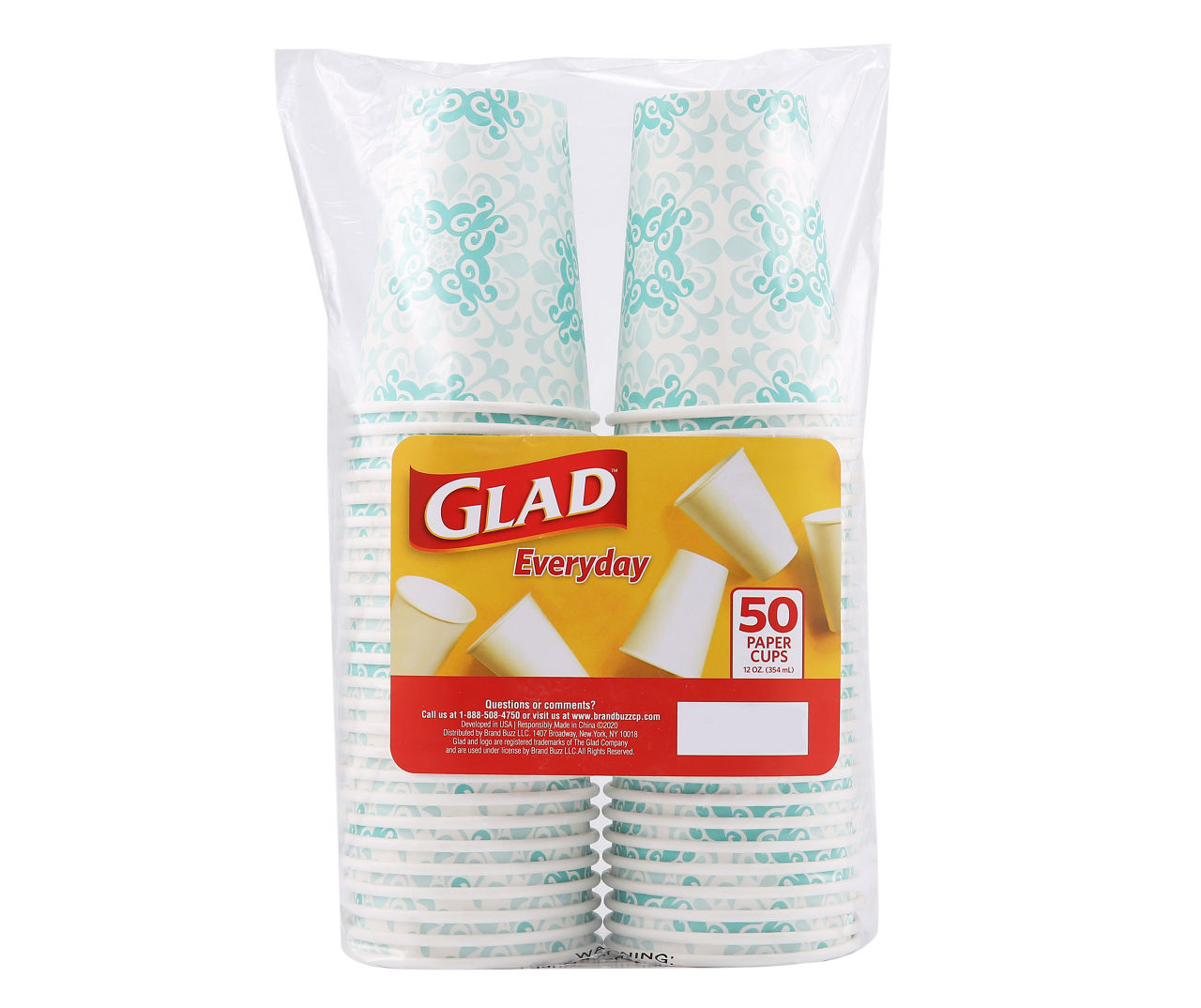 Glad Aqua Victorian 12 Oz. Paper Cups, 50-Pack | Big Lots