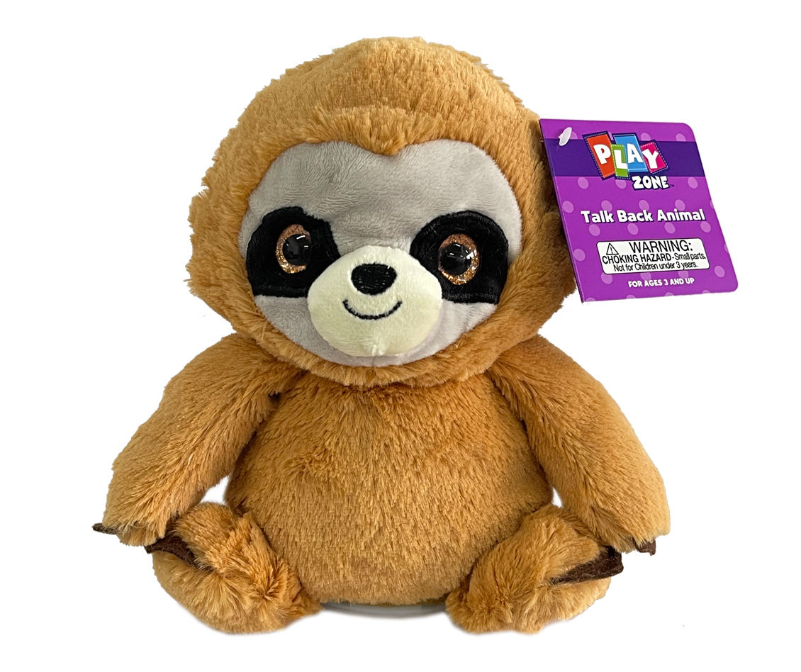 Play Zone Brown Sloth Talk Back Plush Toy | Big Lots